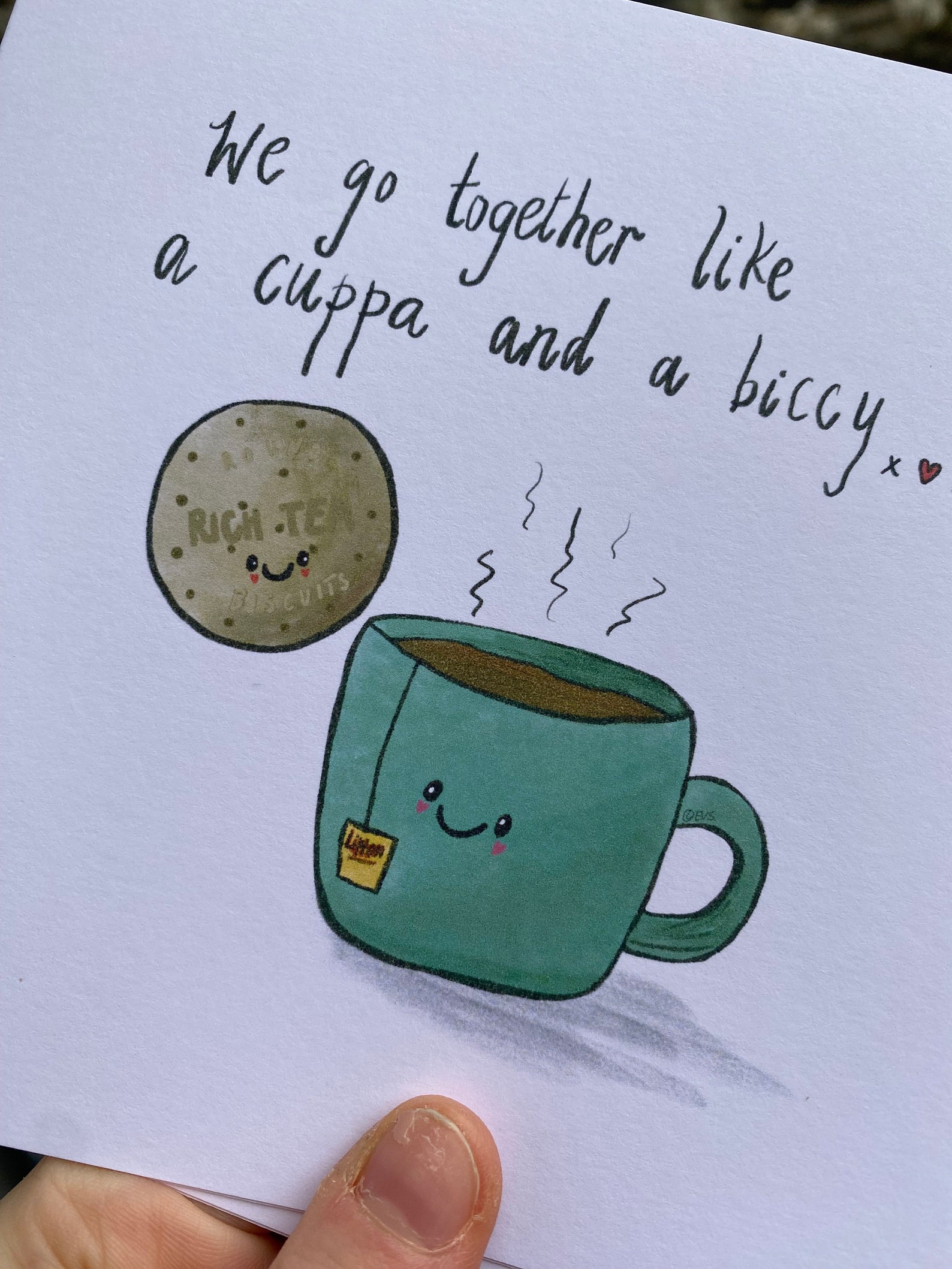 We Go Together Like a Cuppa and a Biccy / Milk and Cookies Valentine’s ...