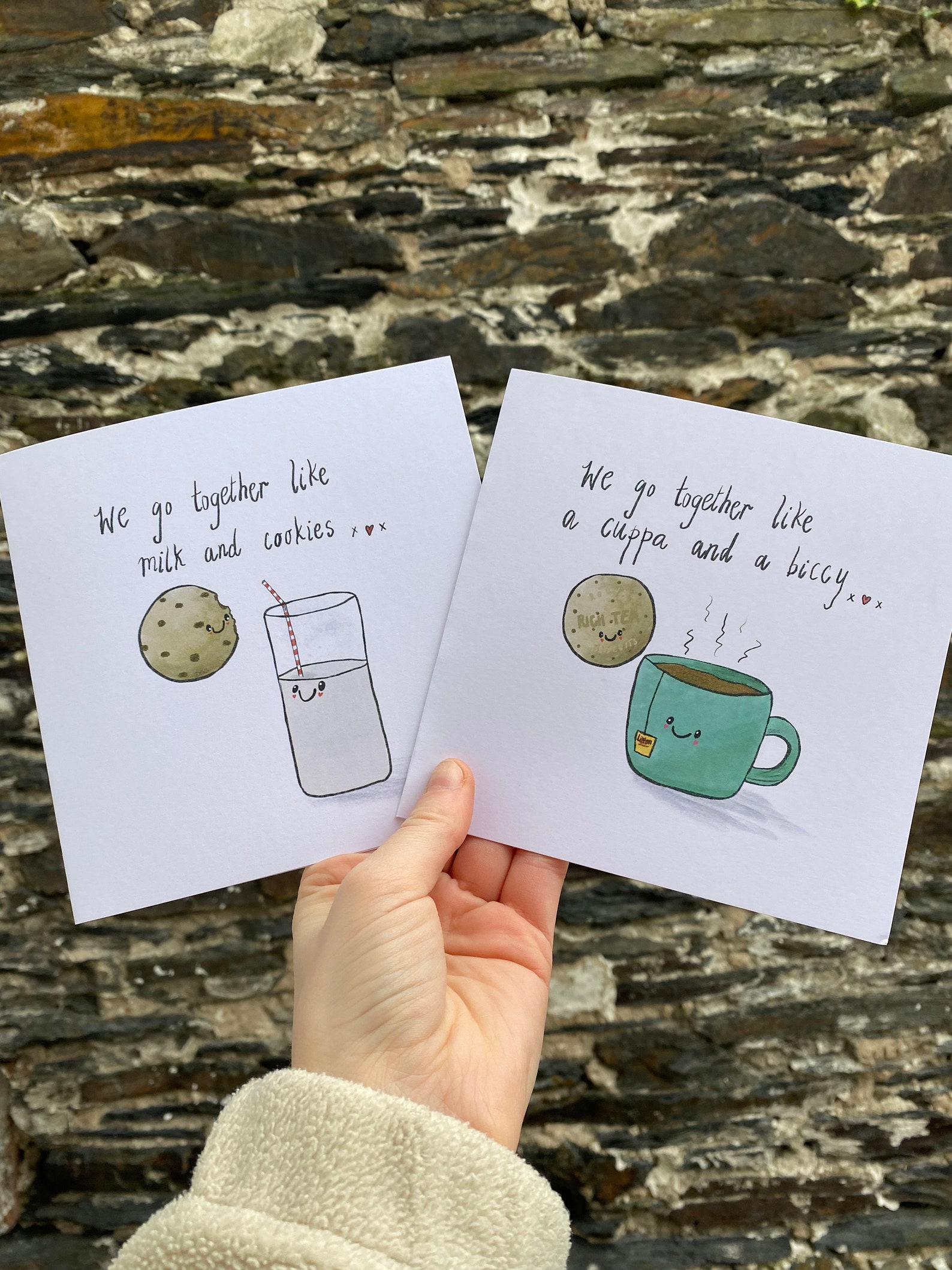 We Go Together Like a Cuppa and a Biccy / Milk and Cookies Valentine’s ...