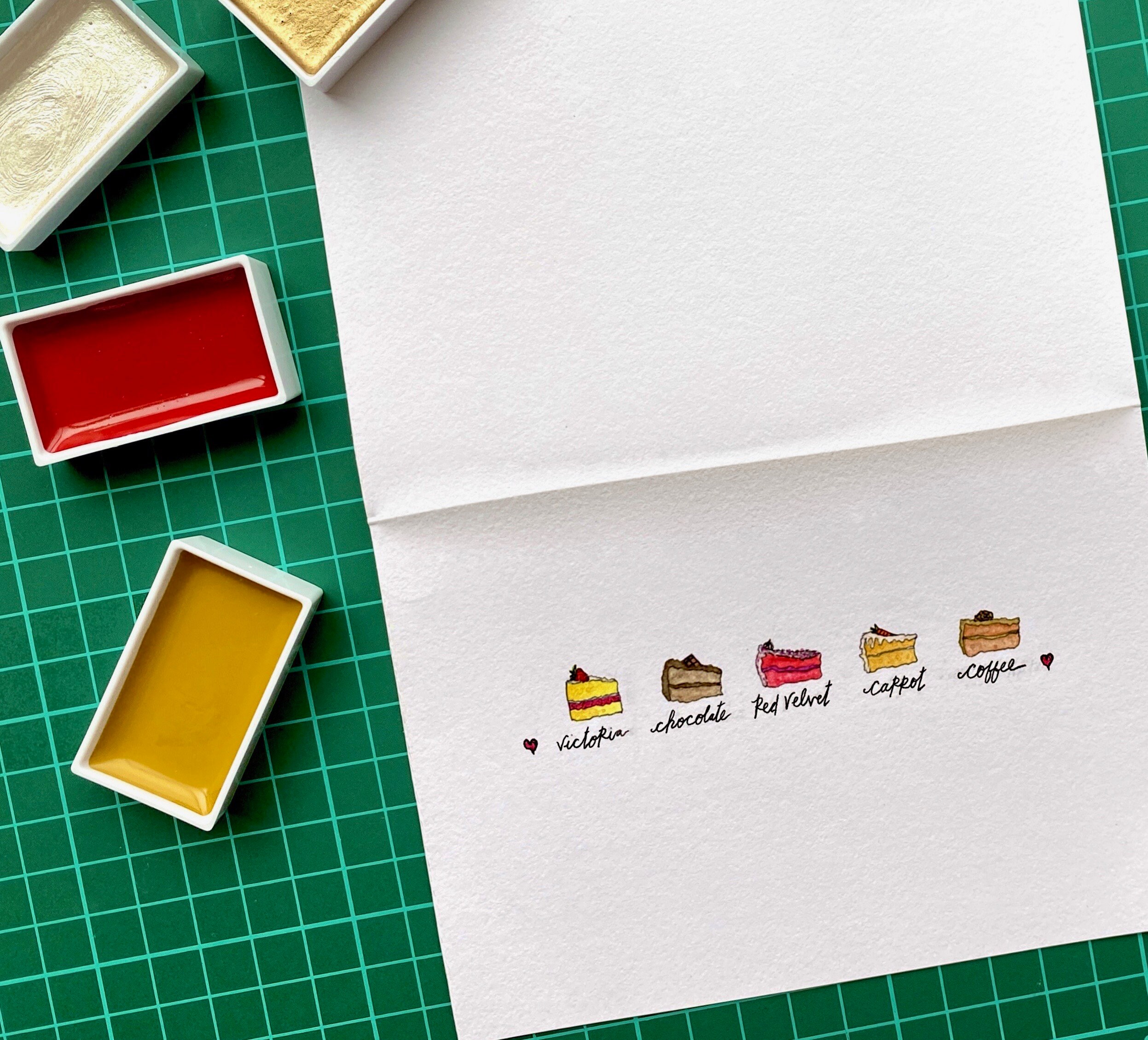 Cake Slices Birthday Card | Watercolour Greeting Card | Birthday Cake ...
