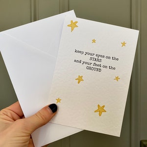 Eyes on the Stars Print or Card | Cute Gift Idea, Feet on the Ground ...