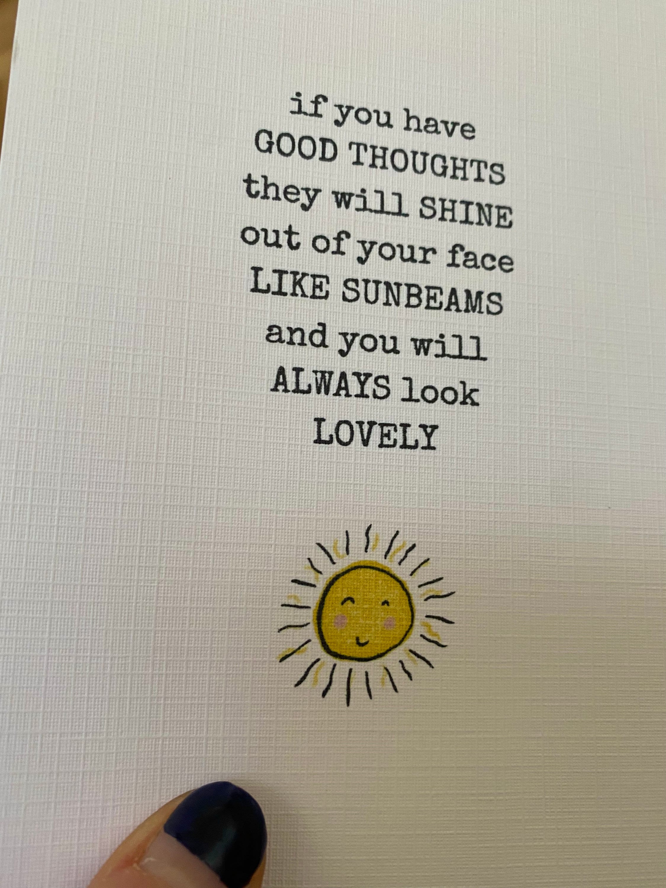 Sunshine and Good Thoughts Roald Dahl Quote Print Sunbeams - Etsy