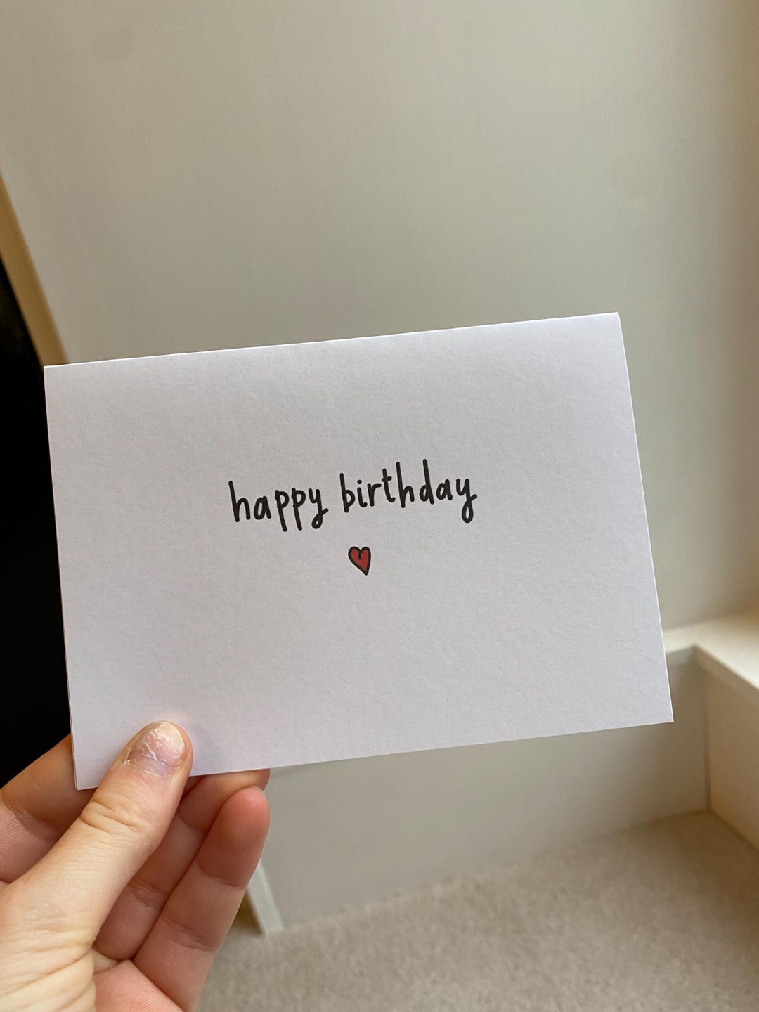 Happy Birthday Love Heart Card | Cute Simple Red Heart Design ...
