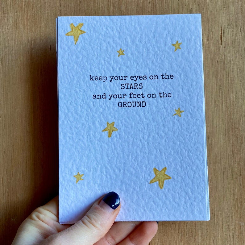 Eyes on the Stars Print or Card | Cute Gift Idea, Feet on the Ground ...