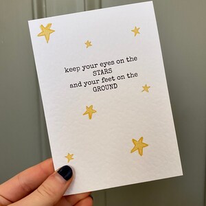 Eyes on the Stars Print or Card | Cute Gift Idea, Feet on the Ground ...