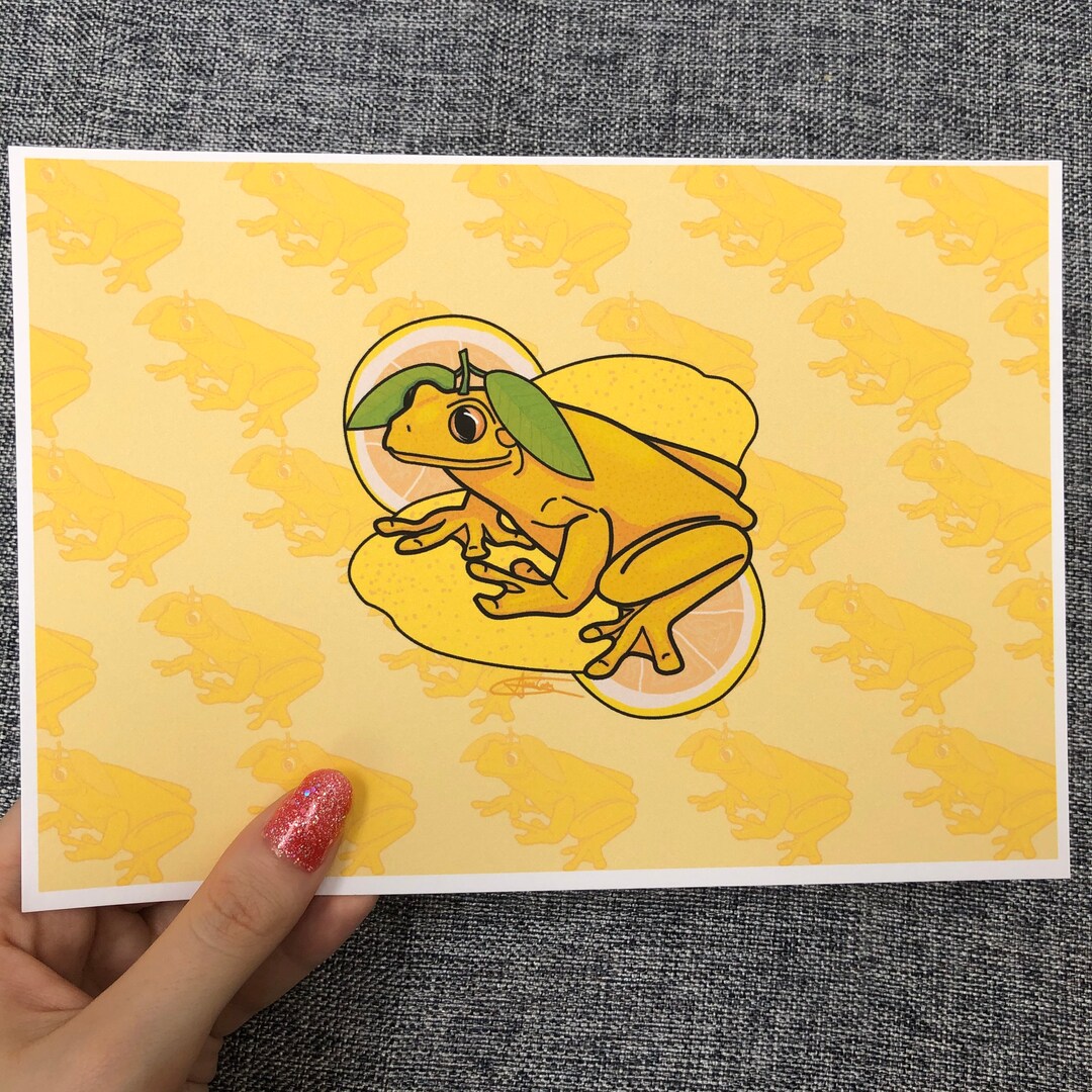 Lemon Frog A5 Print - Etsy