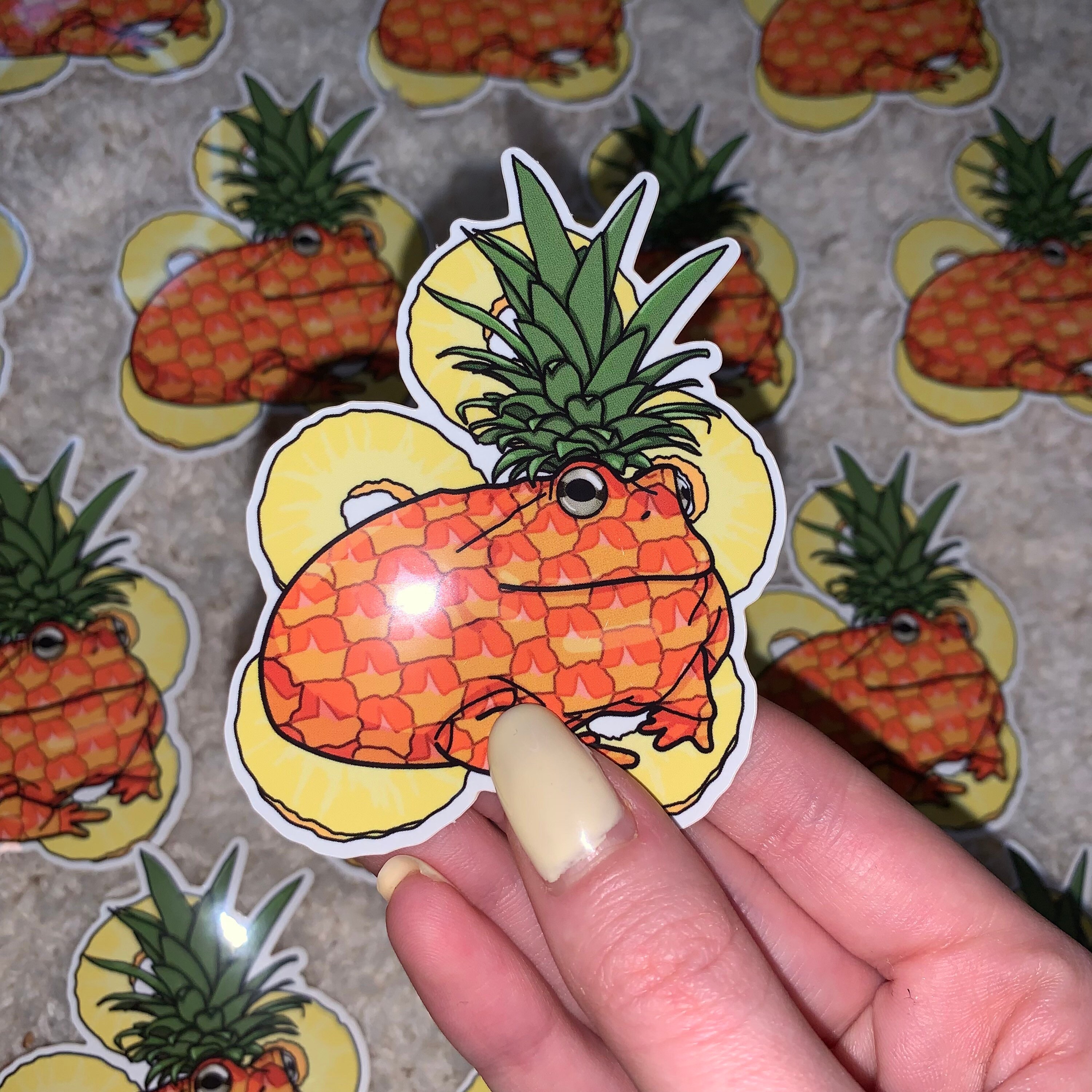 Paper & Party Supplies Pineapple Pacman Frog Sticker Stickers etna.com.pe