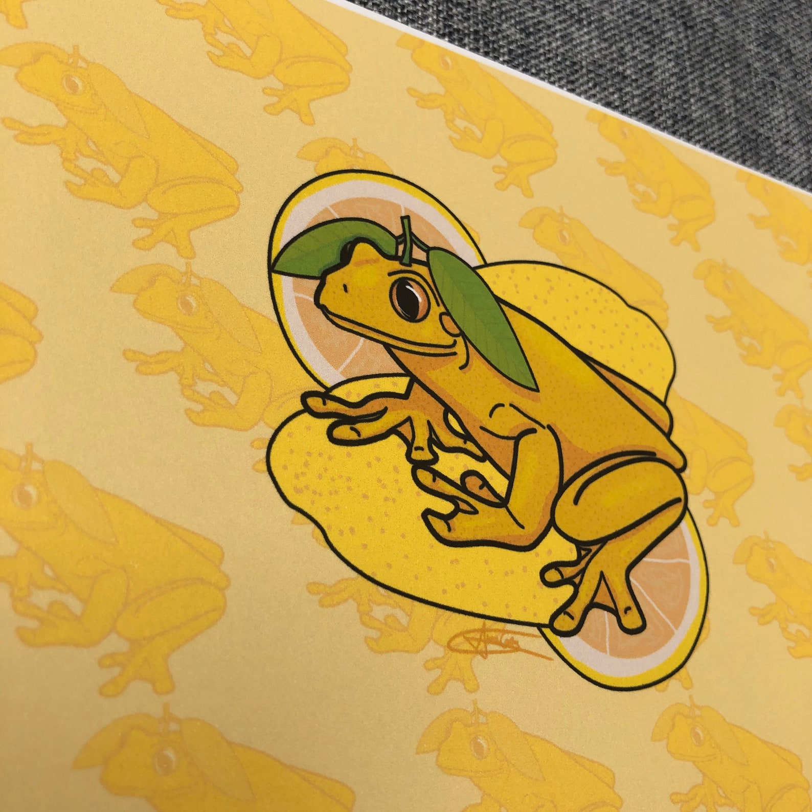 Lemon Frog A5 Print - Etsy