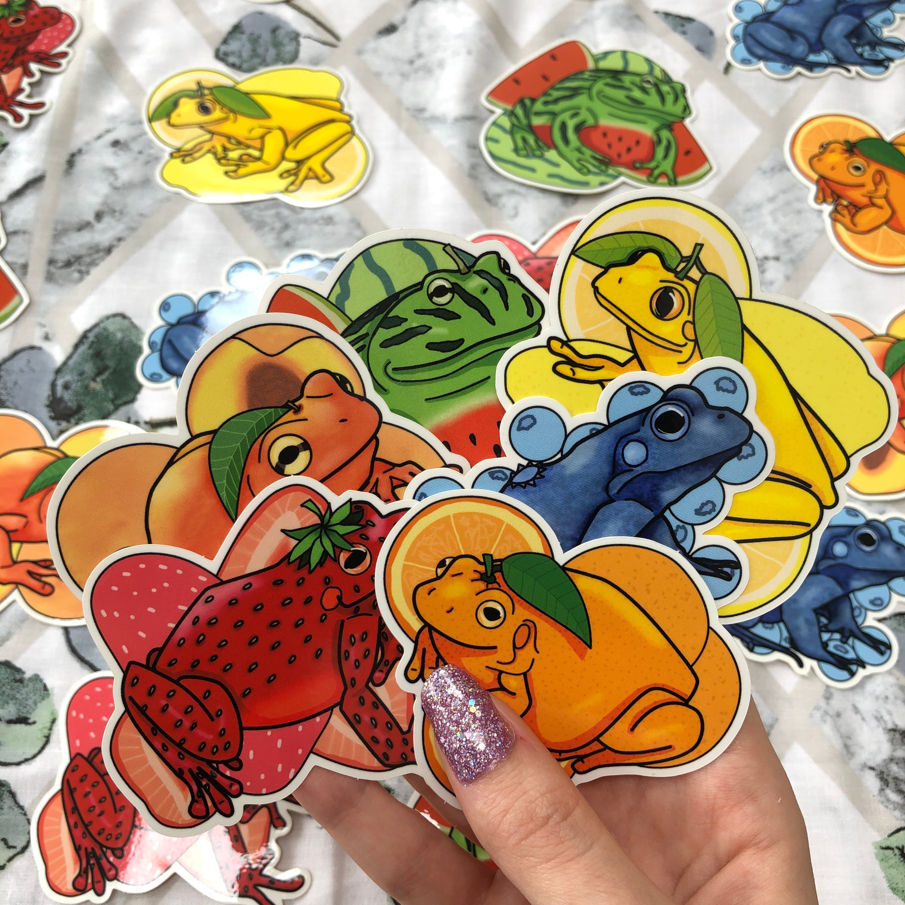 Fruit Frog Sticker Collection - Etsy UK