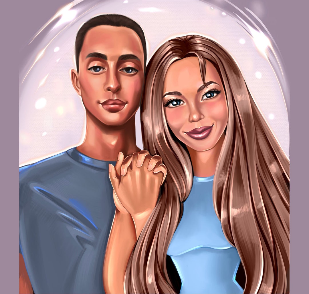 Portrait for Lovers, A Gift for Valentine's Day, Portrait of a Loved ...