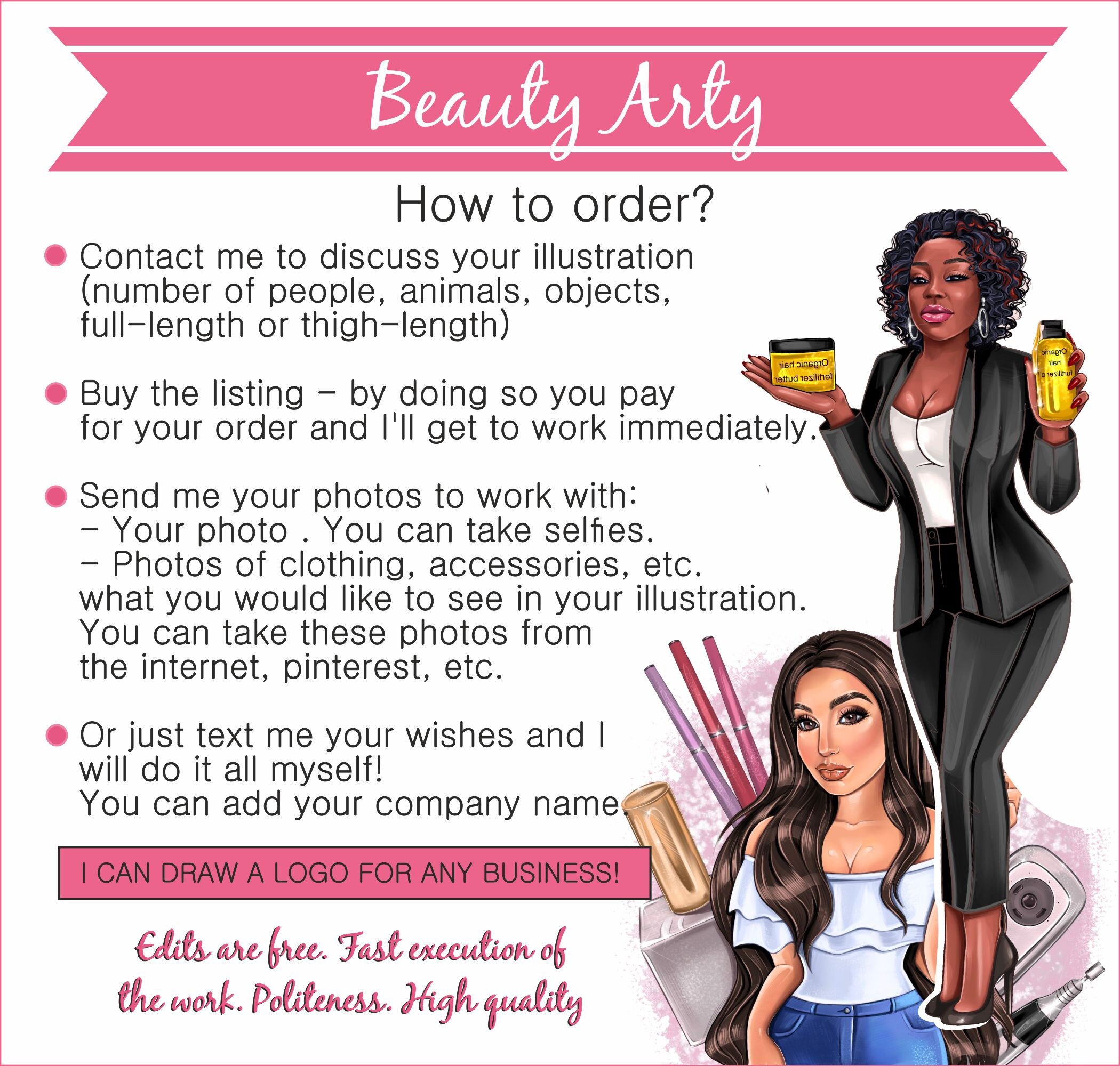 Full Body Cartoon Logo, Full-length Drawing Cartoon Logo, Custom ...