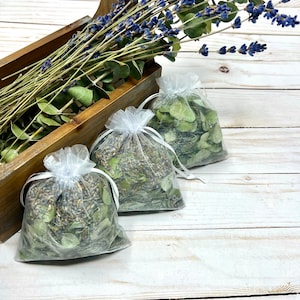 Organic Eucalyptus Lavender Shower Pouches, Hanging Scent Sachets With ...
