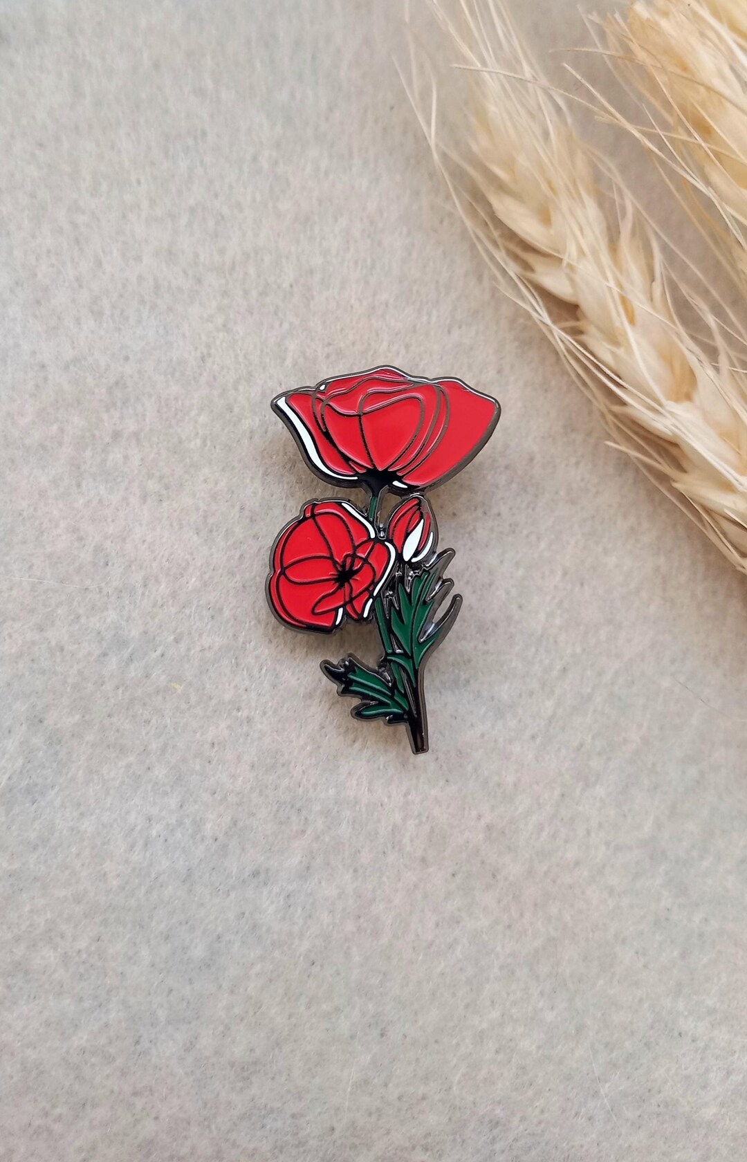Ukrainian Pin Poppy Flower Jewelry Symbol of Ukraine Ukrainian Gift ...