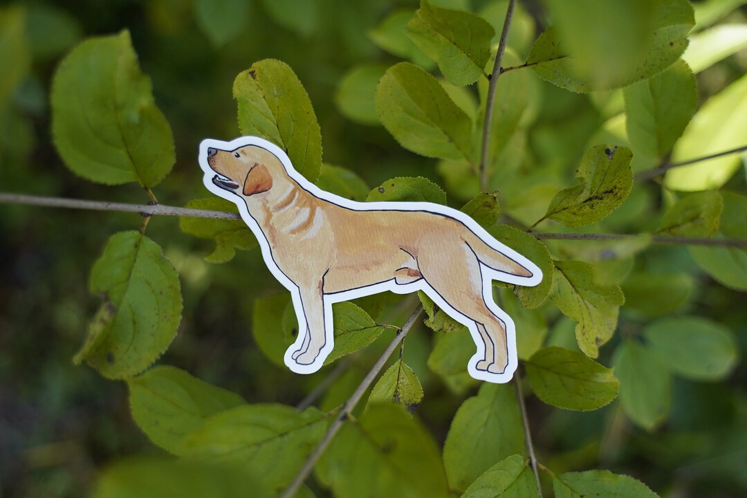 Yellow Labrador Retriever Standing Stacked 4 Die Cut Vinyl Sticker ...