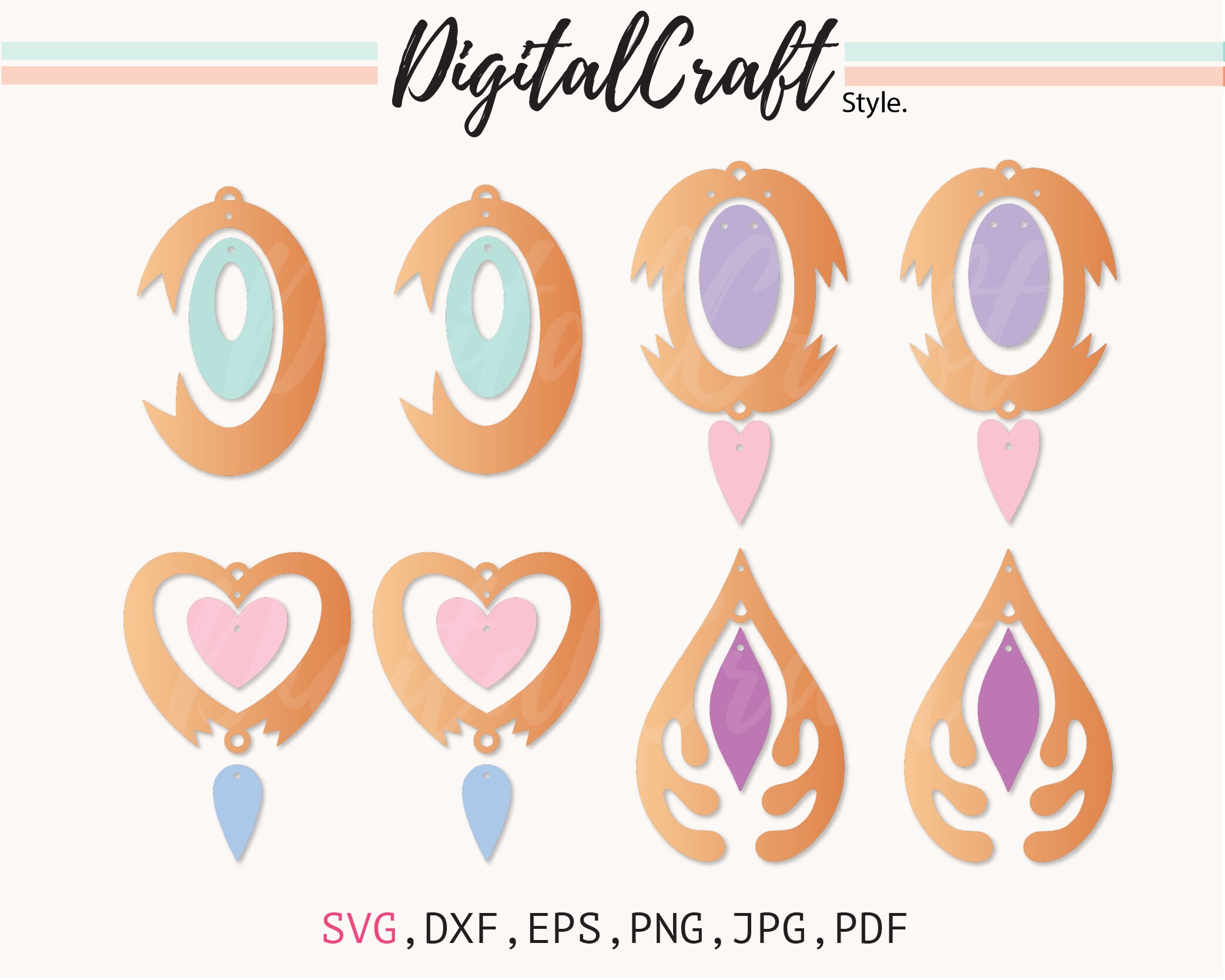Heart Earring SVG, Flower Earring SVG, Earring Template SVG ...