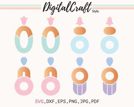 Earring SVG Round Earring Template SVG LeatherEarrings | Etsy
