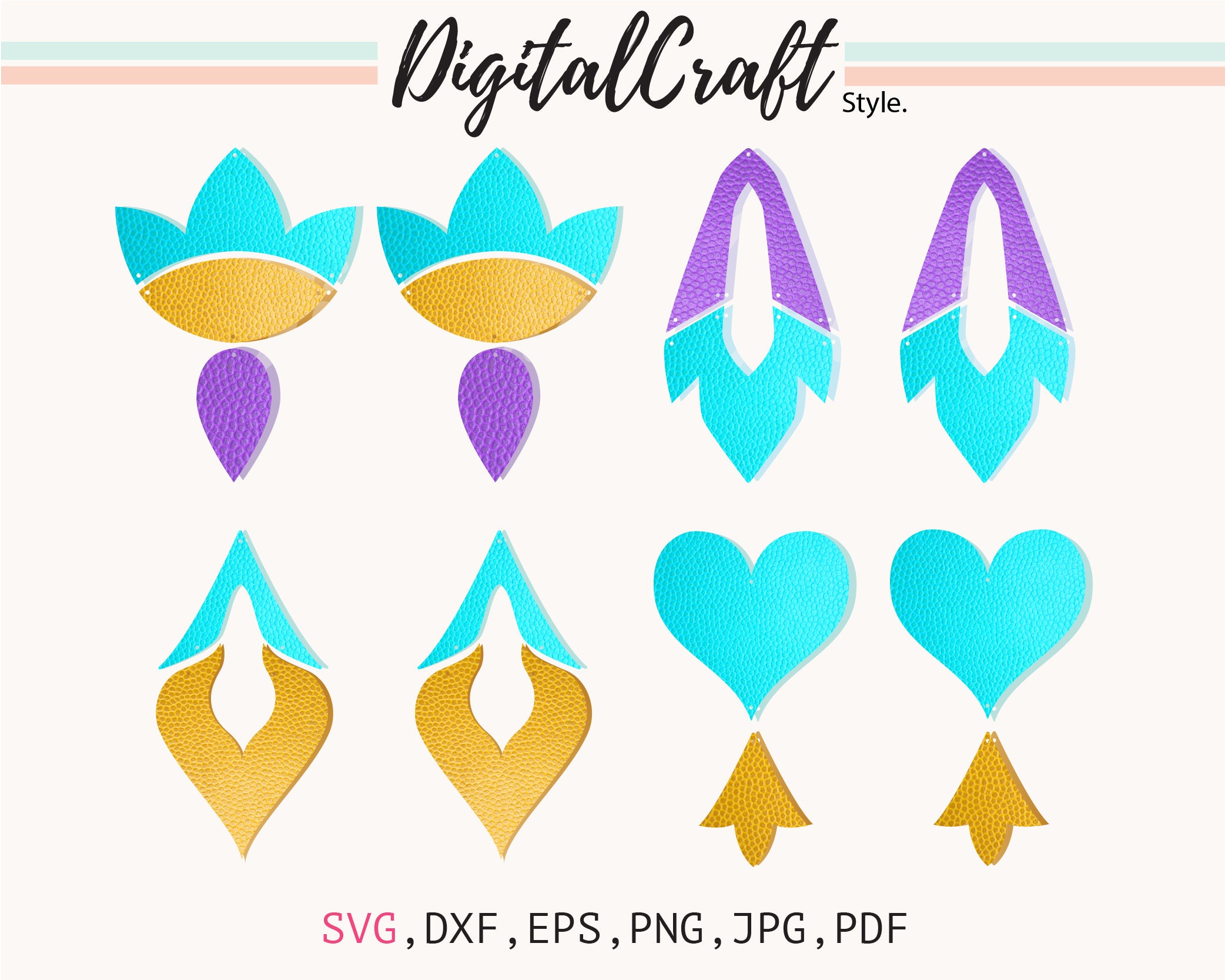 Earring SVG, Dangle Earring SVG, Earring Template SVG, Leatherearrings ...