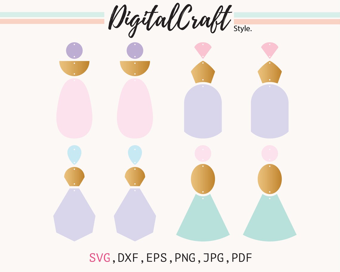 Earring SVG, Geometric Earring SVG, Earring Template SVG ...