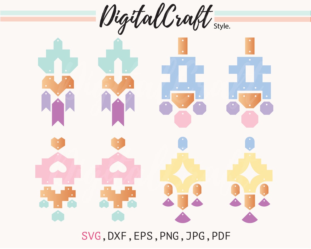 Bohemian Dangle Earring SVG, Earring SVG, Boho Earring SVG, Circuit Cut ...