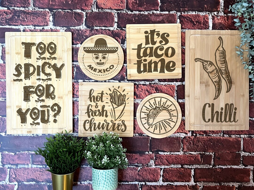 Mexican Food Bamboo Wall Art: Taco, Churro, Chilli Decor - Etsy