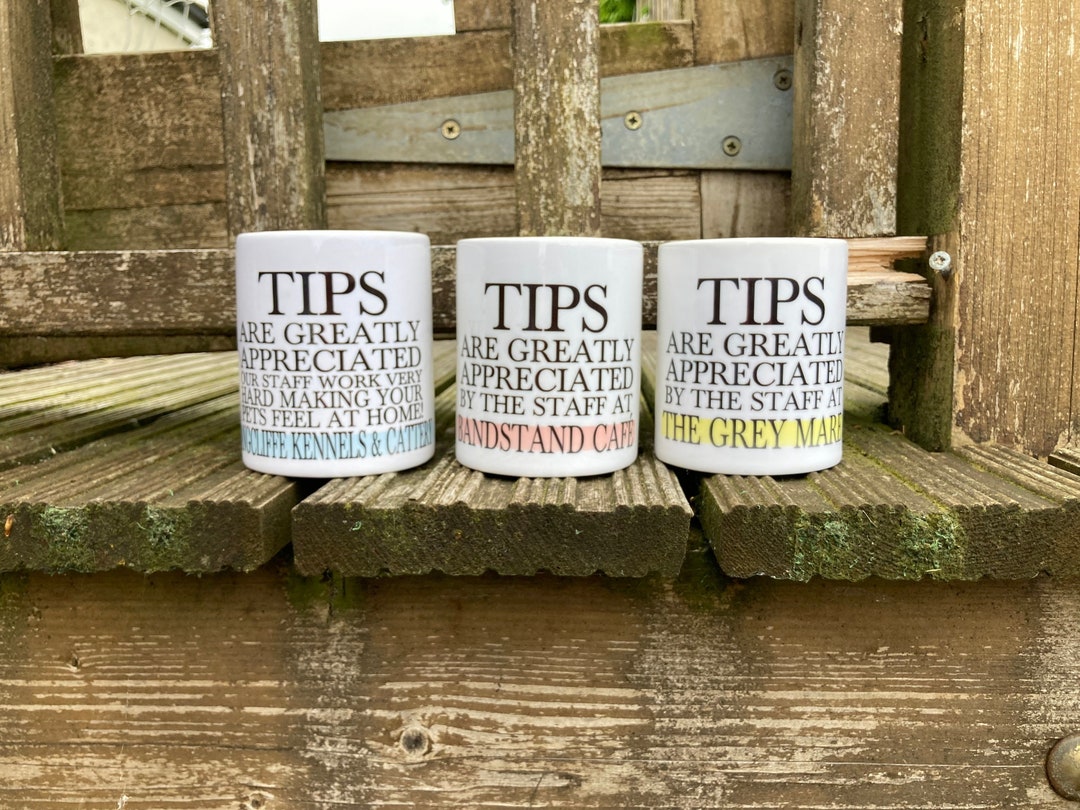 Branded Tips Are Appreciated Tip Jar for Café Bar Hotel - Etsy UK