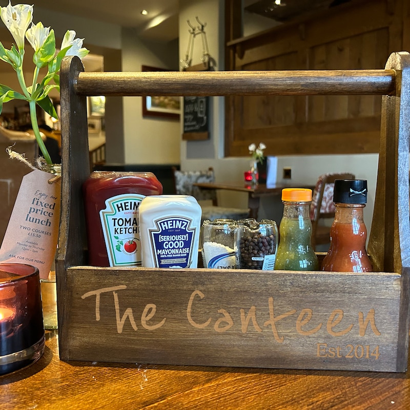 Wood Condiment Caddy - Etsy