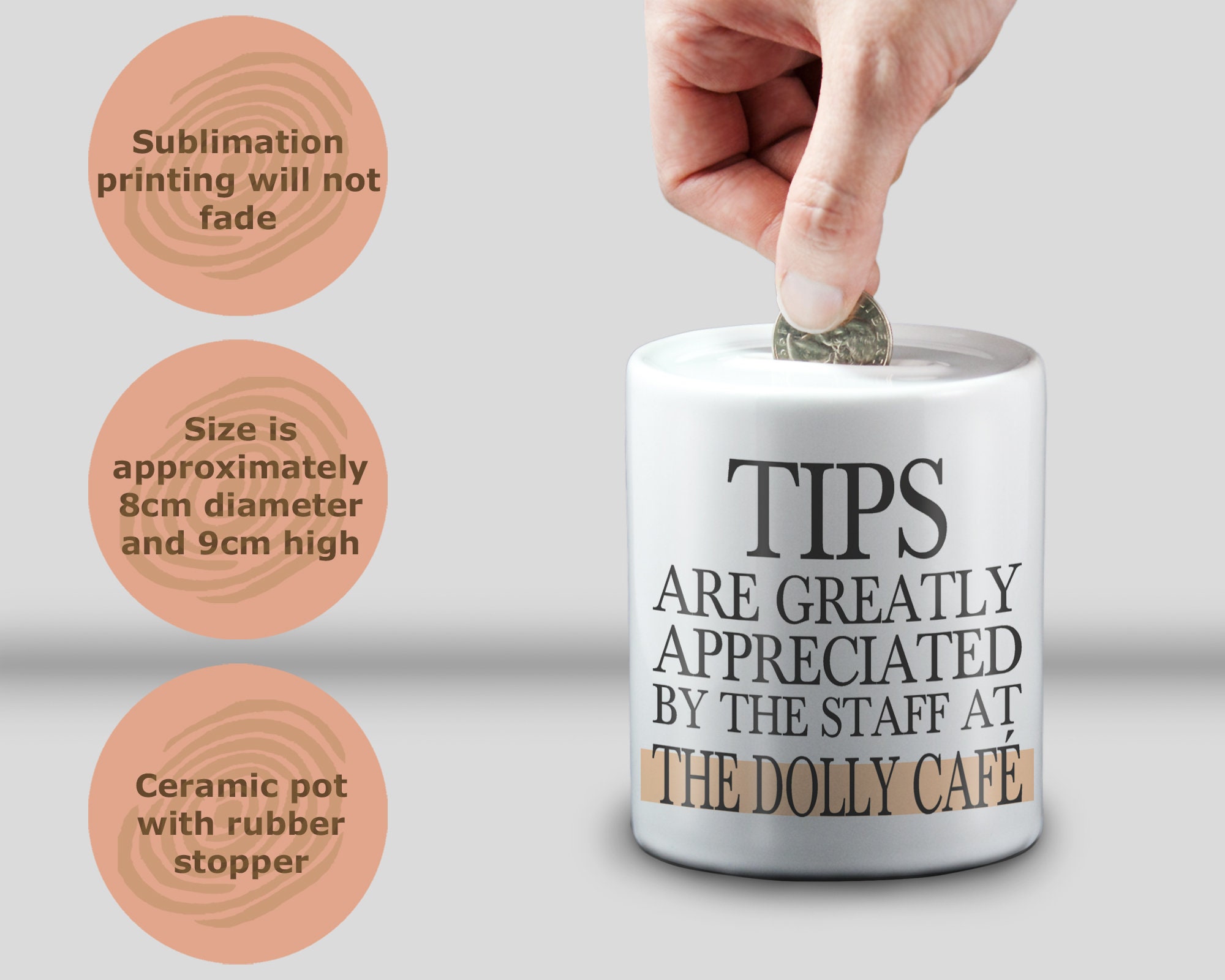 Branded Tips Are Appreciated Tip Jar for Café Bar Hotel - Etsy UK