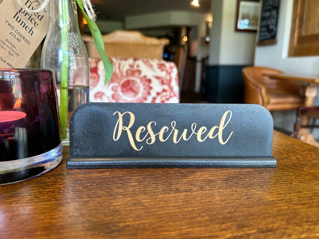 Ebony Black Reserved Sign: Rustic Restaurant Table Decor - Etsy