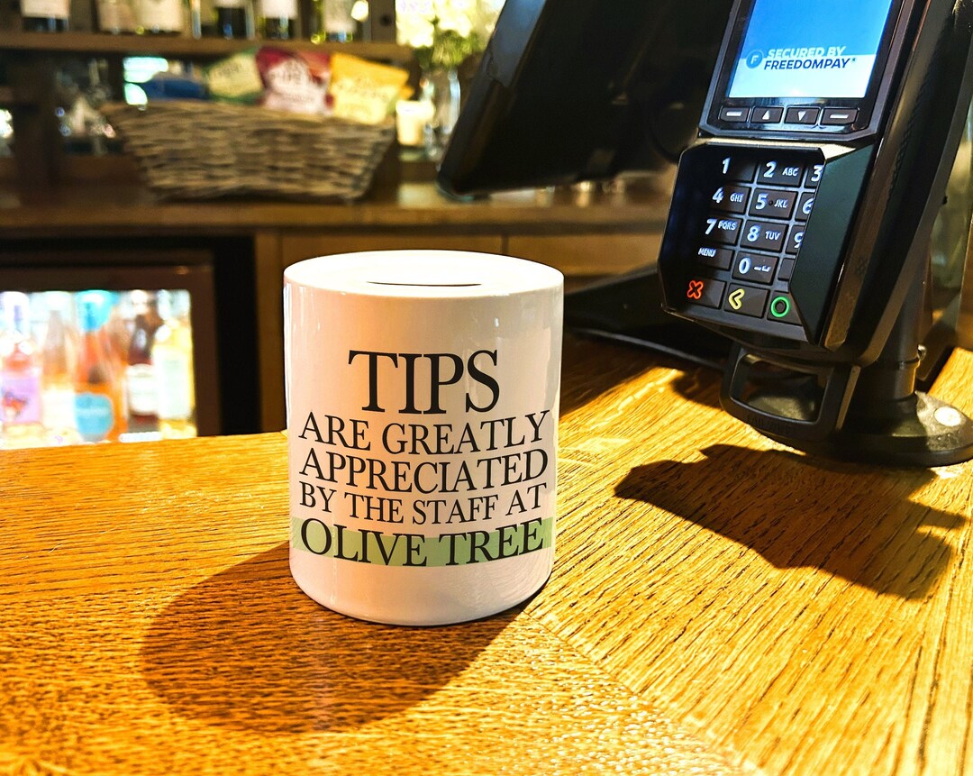 Branded Tips Are Appreciated Tip Jar for Café Bar Hotel Reception ...
