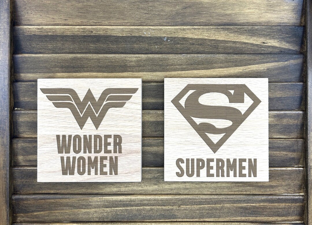 Super Hero Superman Wonder Woman Men Women Toilet Door Sign Bathroom ...