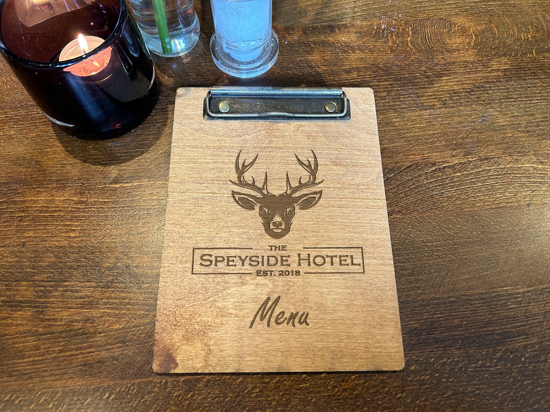 Wooden Menu Boards Riveted Clipboard in Natural Oak Stained Birch ...