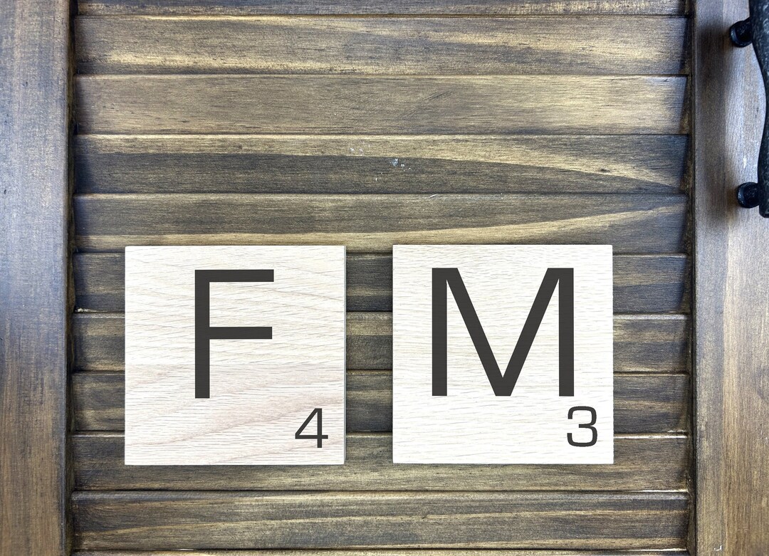 Letrero de roble con letras de Scrabble para baño: decoración rústica ...