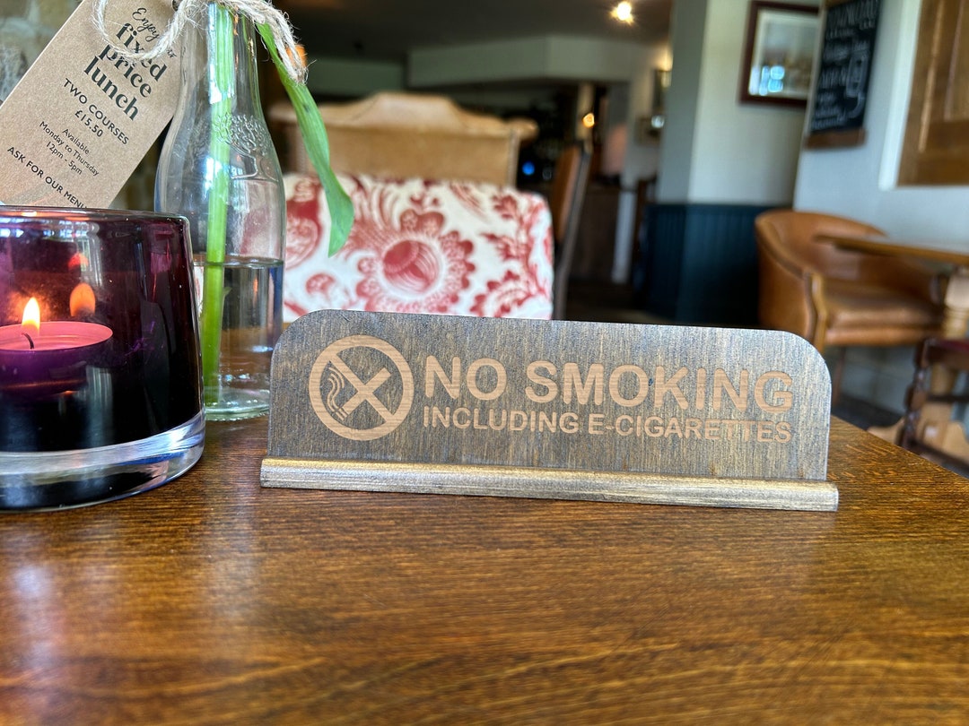 No Smoking Standing Table Sign Dark Oak Restaurant Café Bar Décor ...