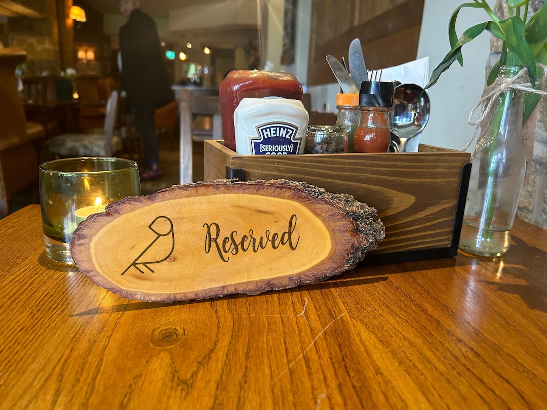 Branded Wooden Reserved Sign: Rustic Restaurant Decor - Etsy