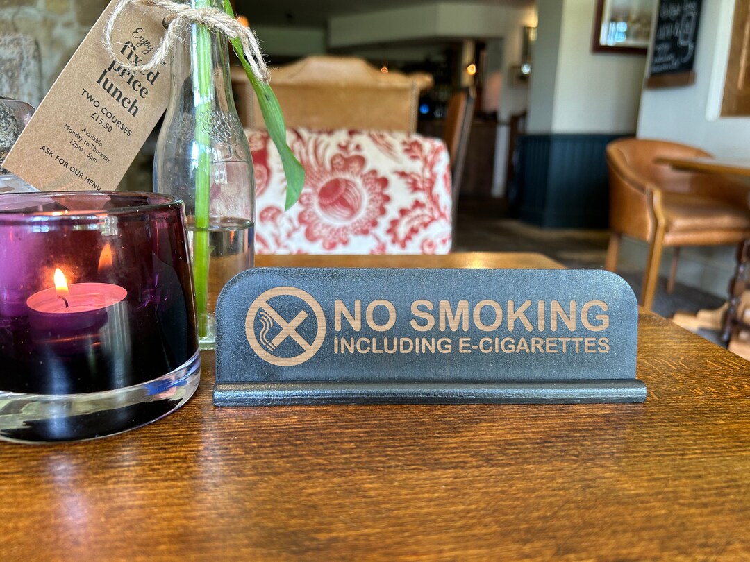 No Smoking Standing Table Sign Ebony Black Restaurant Café Bar Décor ...