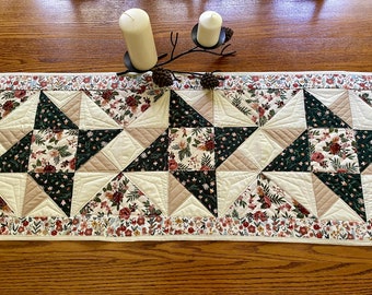 Triple Star Blue Redwood Quilted Table Runner 44 1/4 X 19 - Etsy