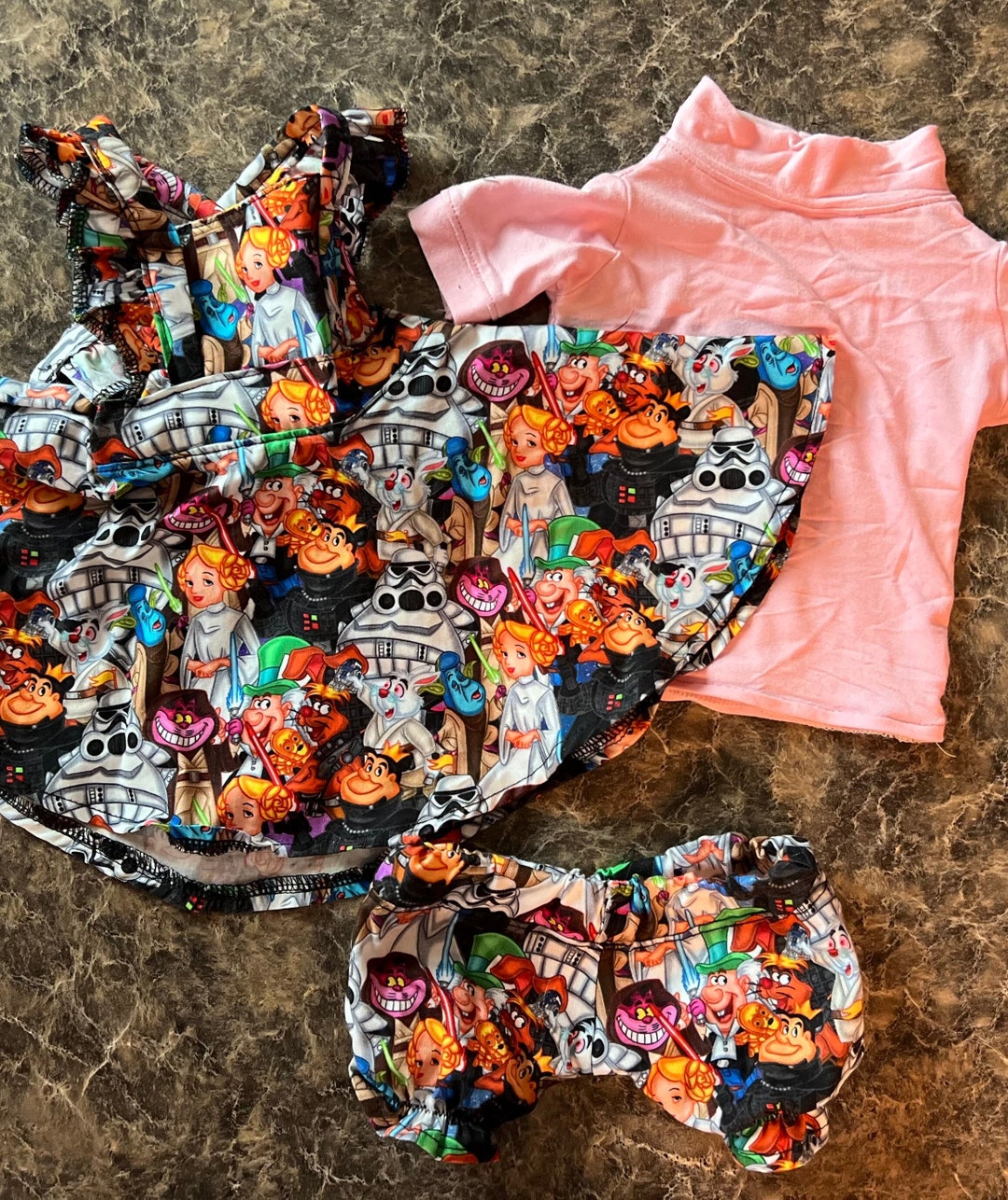 Alice in Wonderland Crossover Pinafore, Pink Undershirt, and Bloomers ...