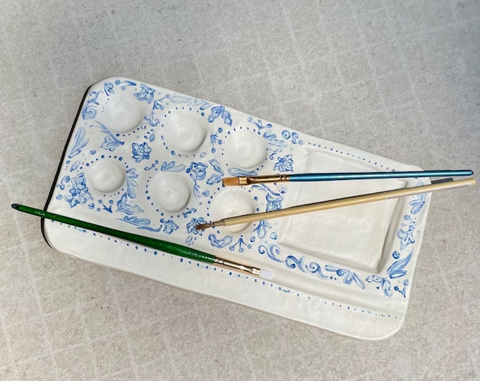 Ceramic Palette, Color Palette, Artist Palette, Handmade Watercolor ...