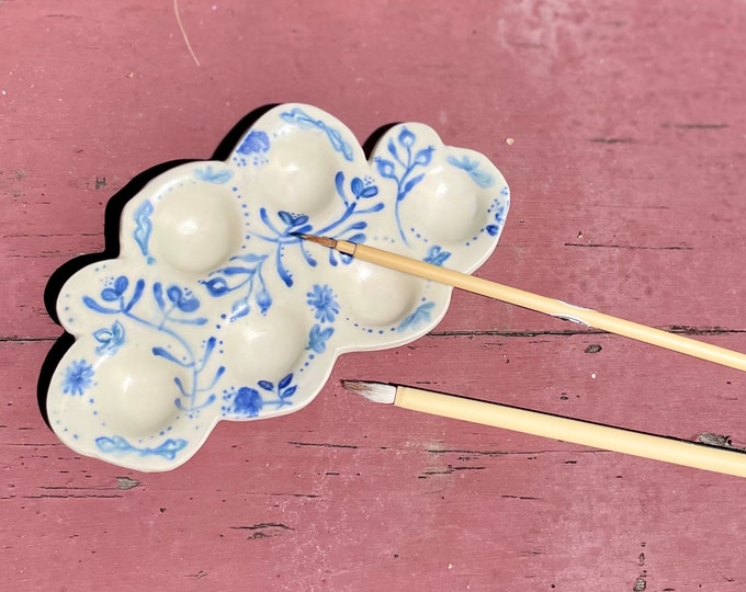 Ceramic Palette, Color Palette, Artist Palette, Handmade Watercolor ...