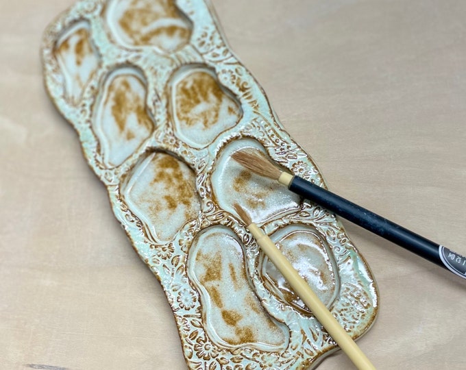 Ceramic Palette, Color Palette, Artist Palette, Handmade Watercolor ...