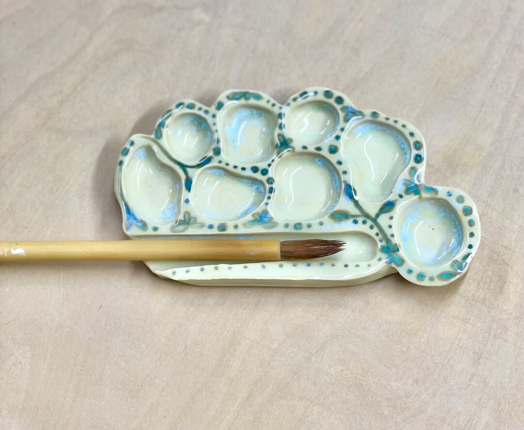 Ceramic Palette, Color Palette, Artist Palette, Handmade Watercolor ...