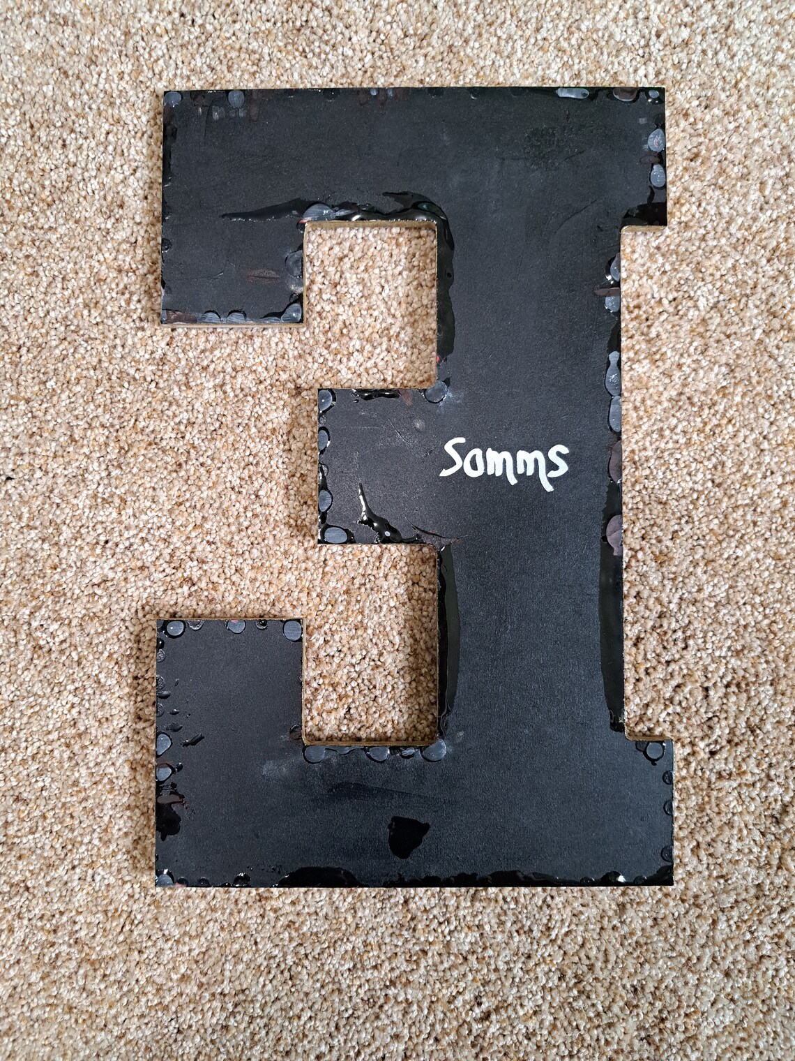 Marvelous Red Letter E Acrylic Pour Resin Sealed Wood Cutout Letter ...