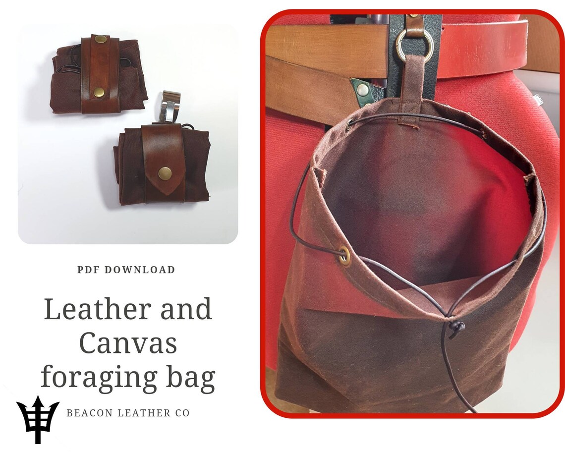 Leather & Canvas Foraging Bag - PDF Pattern - Etsy UK