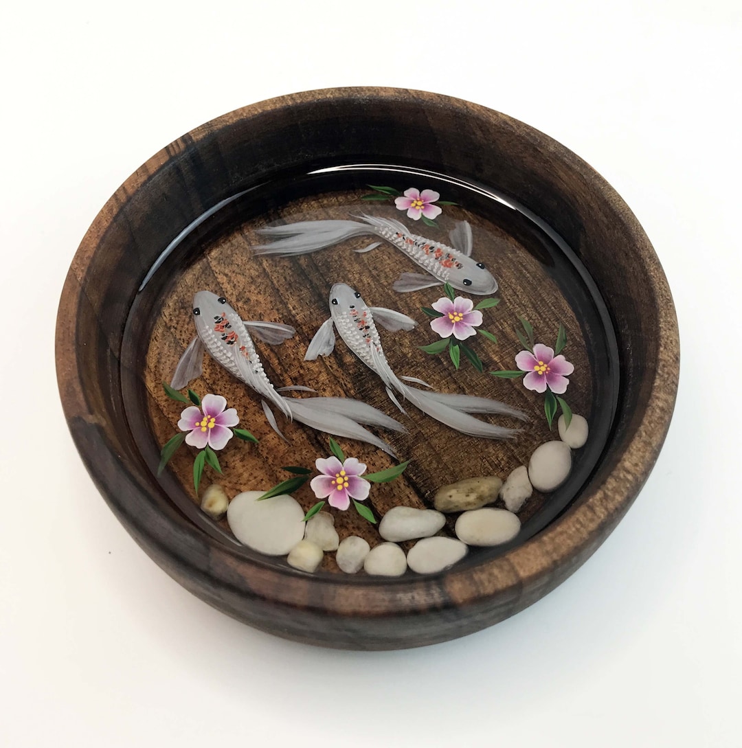 Resin Fisch Kunst, Koi Fischteich, Wohnkultur für Wohnzimmer - Etsy ...