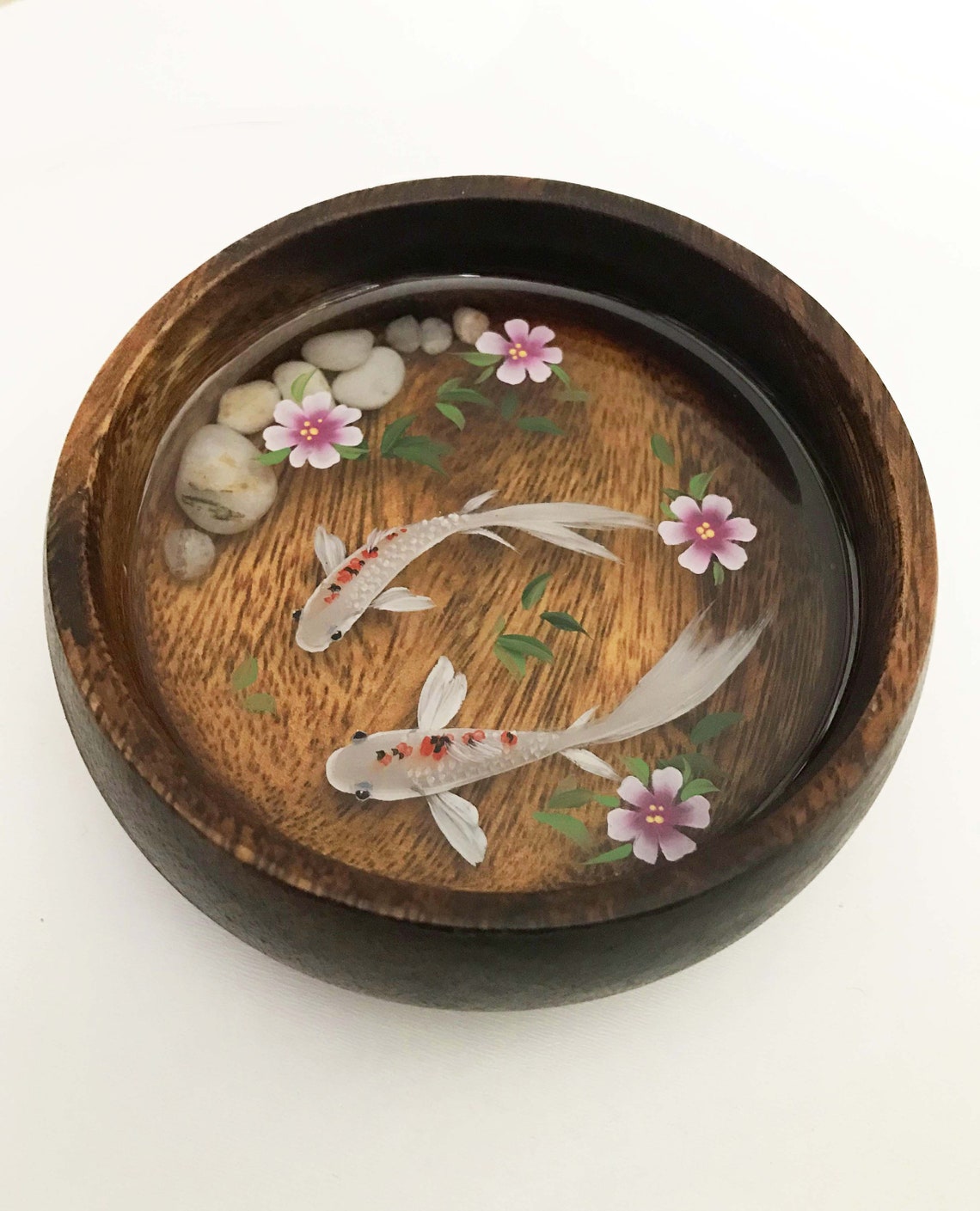 Koi Fish Resin Art Resin Koi Pond 3d Resin Painting - Etsy