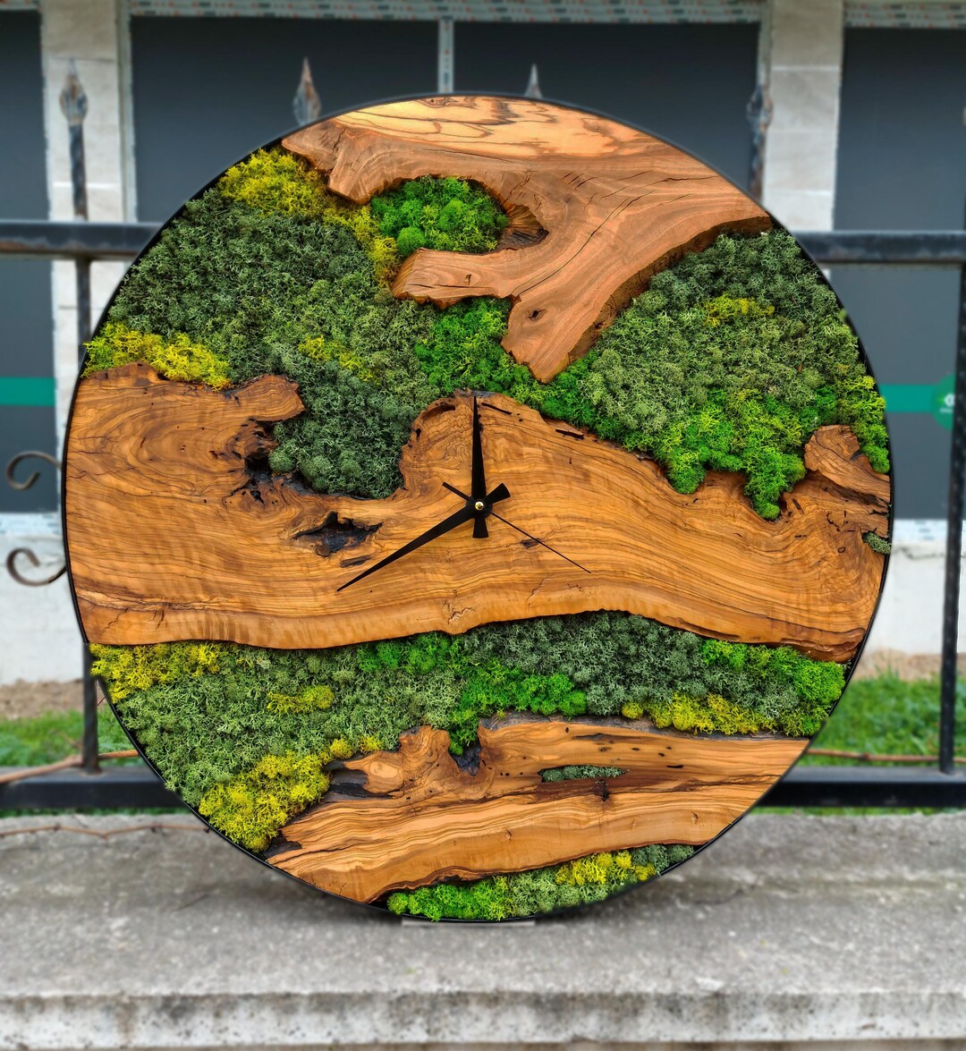Moss Wall Clock, Biophilic Design, Moss Clock, Aesthetic Wall Clock ...