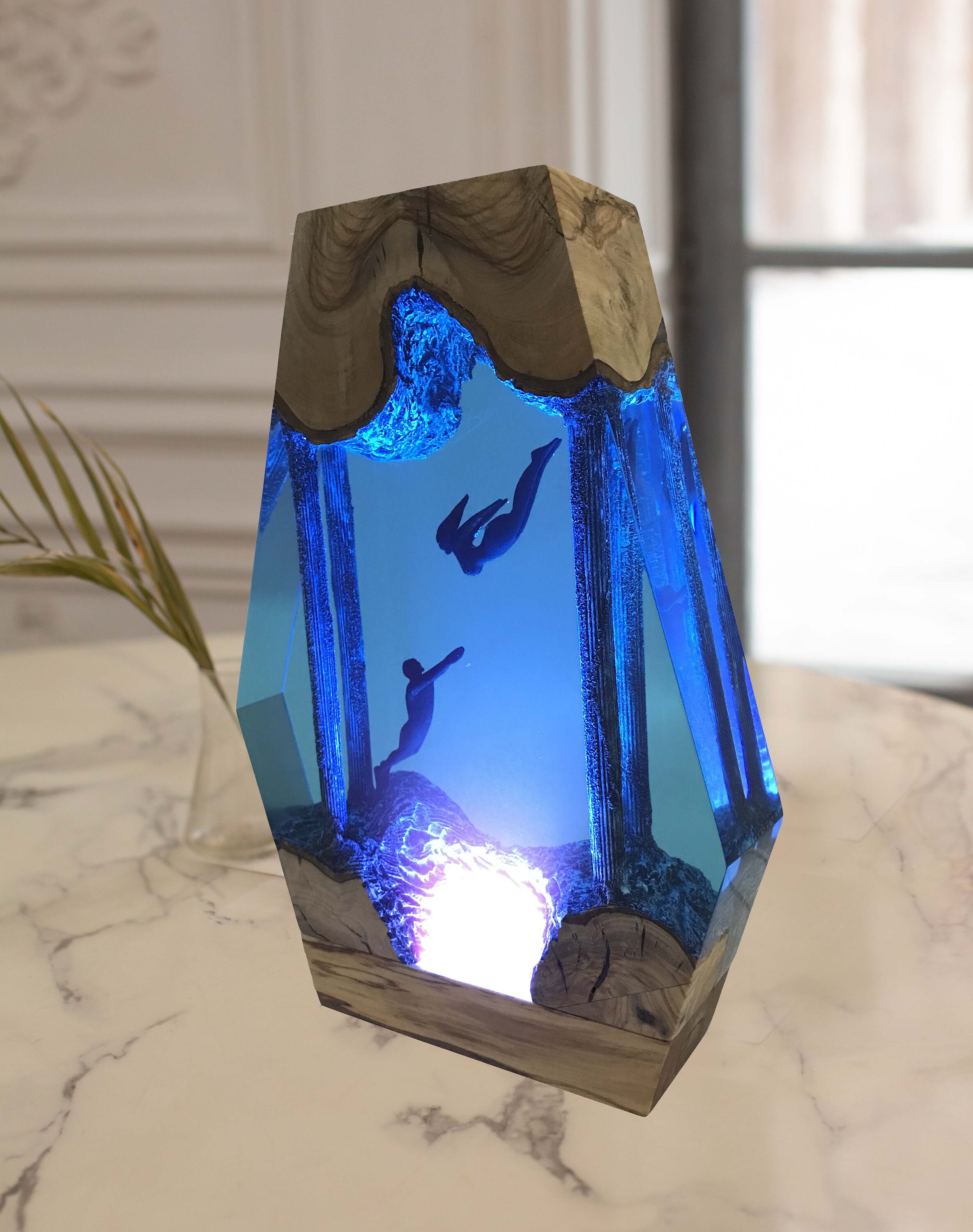 Handmade Deep Sea Cave Diving Night Lights Epoxy Resin Wood - Etsy
