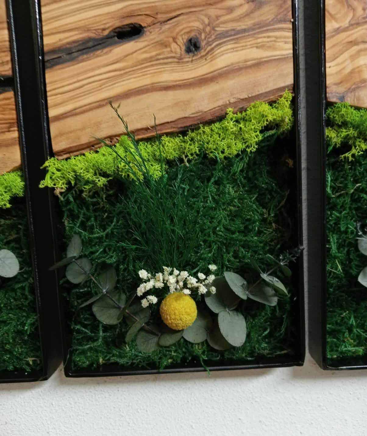 Moss Wall Art Kit 4 Pcs, Preserved Moss Wall Panels, Green Moss Wall ...