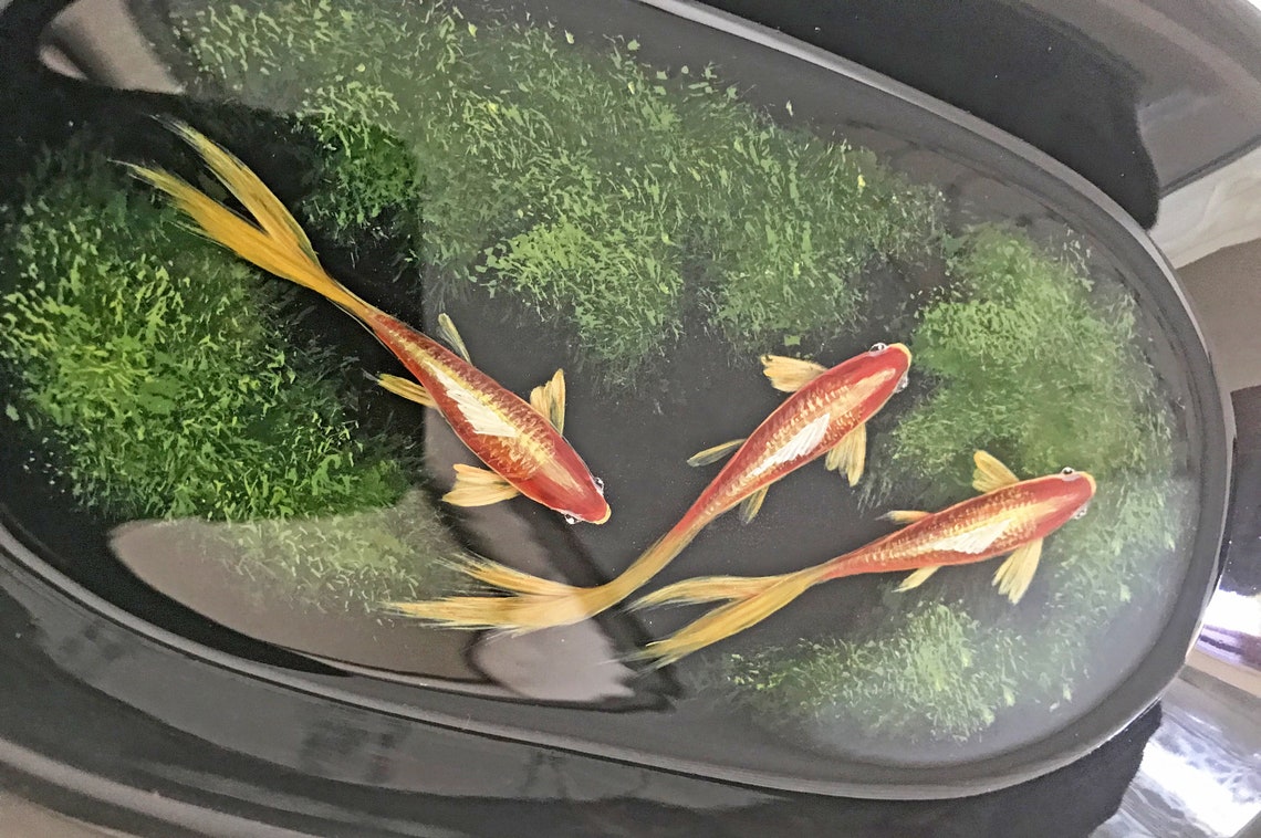 3d resin painting Epoxy resin art Koi fish art Resin | Etsy