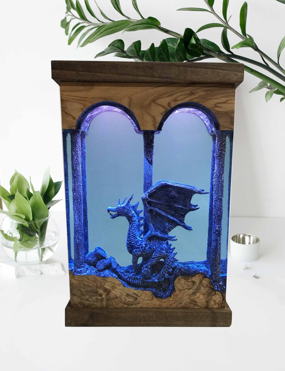 Dragon Epoxy Resin Night Light, Resin Wood Lamp, Resin Art, Epoxy Decor ...