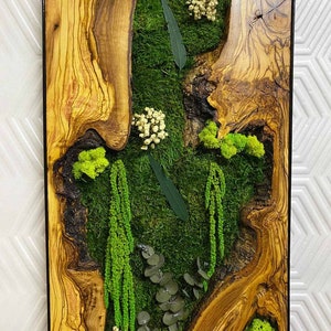Wood Moss Wall Art, Moss Art Wall Decor, Preserved Moss Art - Etsy